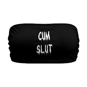 Cum Slut Women's Sexy Crop Top Sleeveless Stretchy Solid Strapless Tube Top M