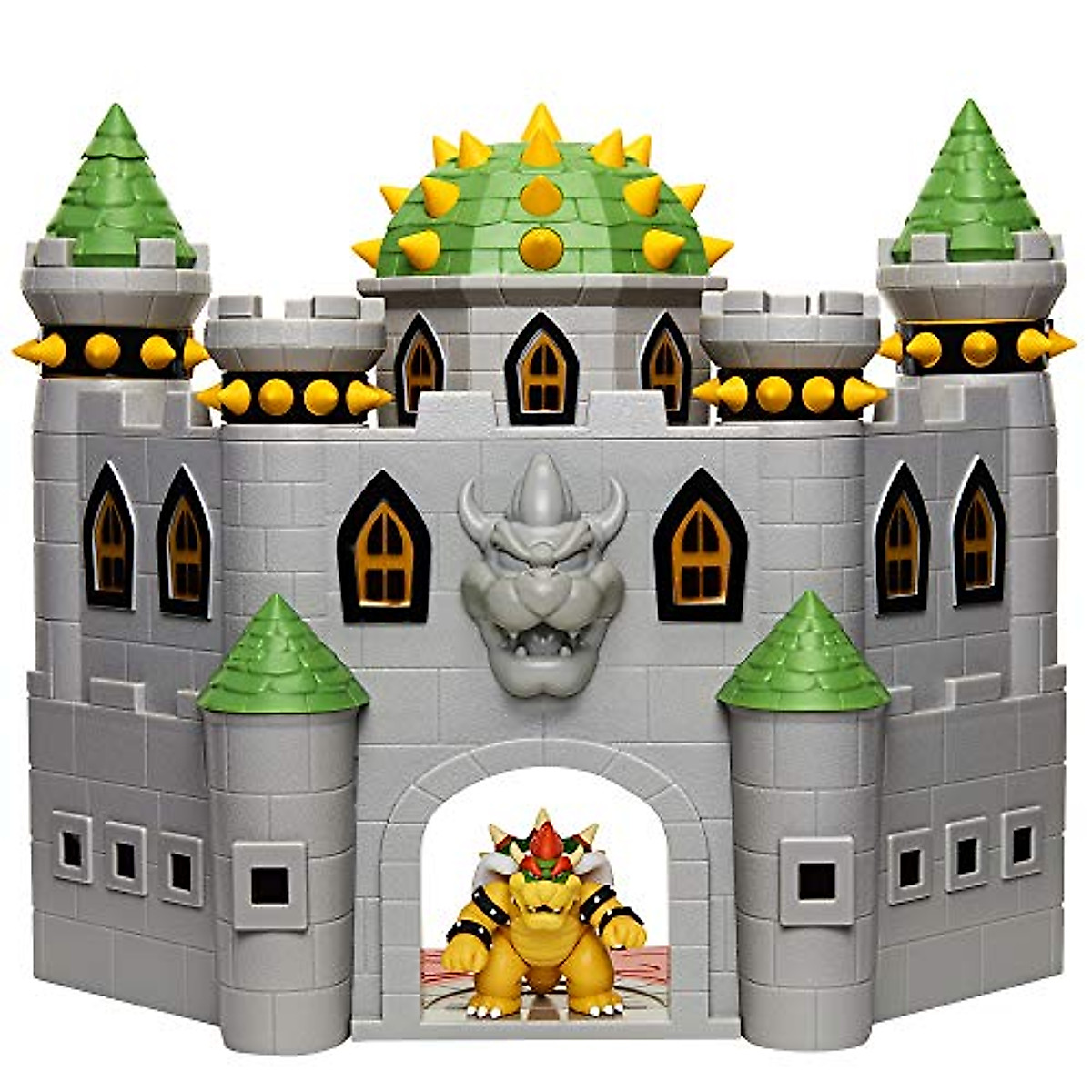 Super Mario Nintendo Deluxe Bowser's Castle Playset with 2.5" Exclusive Articulated Bowser Action Figure, Interactive Play Set with Authentic in-Game Sounds
