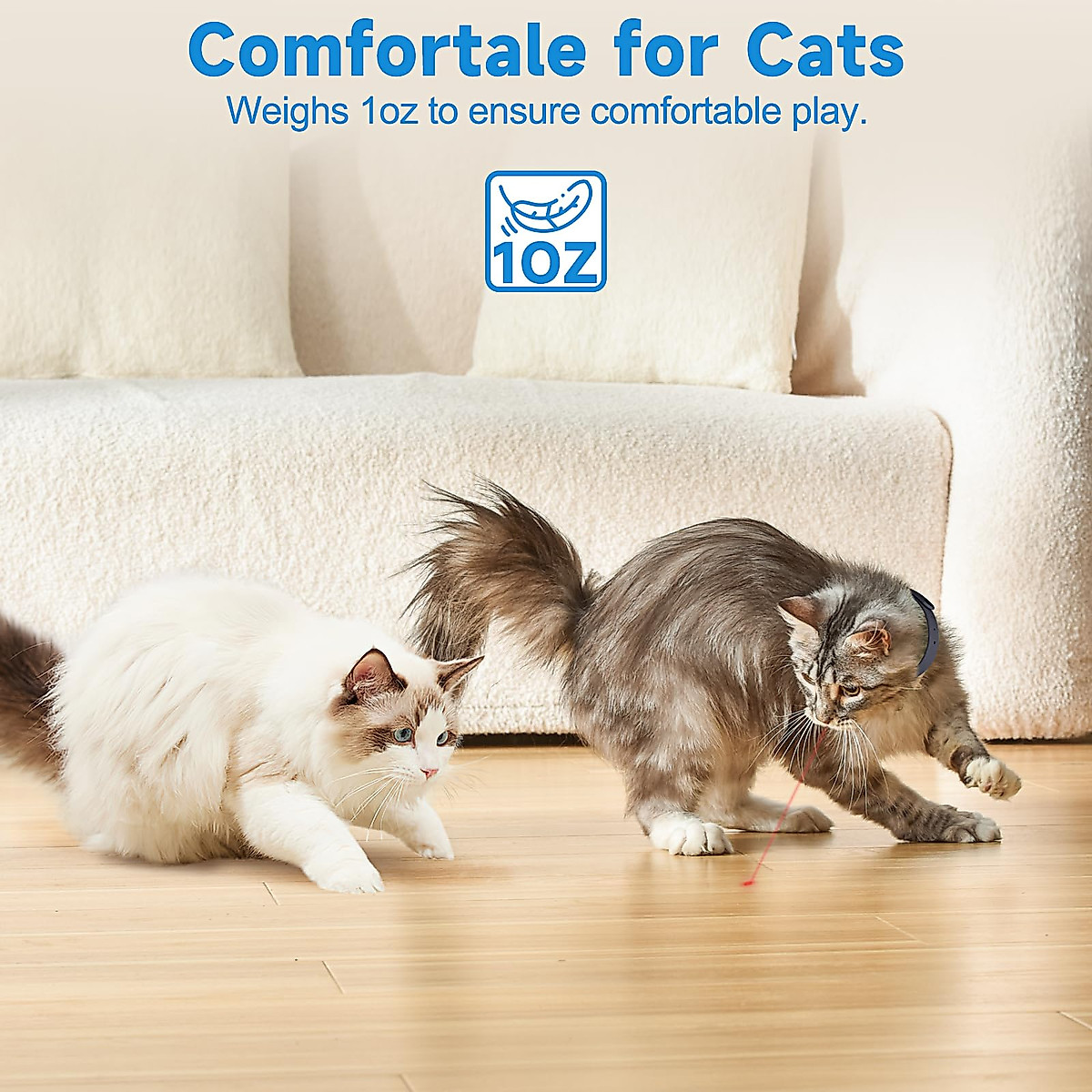 havit Wearable Automatic Cat Toys with LED Lights, Electric Smart Amusing Collar for Kitten, Interactive Cat Toys for Indoor Cats, Pet Exercise Toys, USB Rechargeable, Auto On/Off - Black