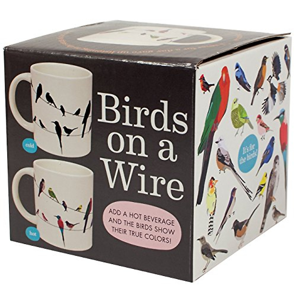 Birds on a Wire Heat Changing Mug - Add Coffee and Colorful Birds Appear