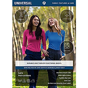 Adar Uniforms Underscrubs for Women 3 Pack, Long Sleeve Underscrub Comfort Tee, 2903, Black/Dark Marl Gray/White, S