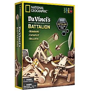 National Geographic Da Vinci Model Kit - Catapult Kit for Kids, 3D Puzzle Building Toy for Boys and Girls, Wood Building Kit for Kids, A Great STEM Project, Engineering Model Kit (Amazon Exclusive)