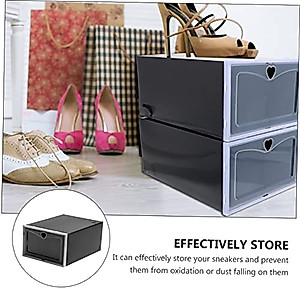 Holibanna 6pcs Boxes Sneakers Storage Box Clear Plastic Containers Clear Container Plastic Storage Containers for Clothes Clear Shoe Organizer Shoe Box Organizer Drop Front Shoe Box Black Pp