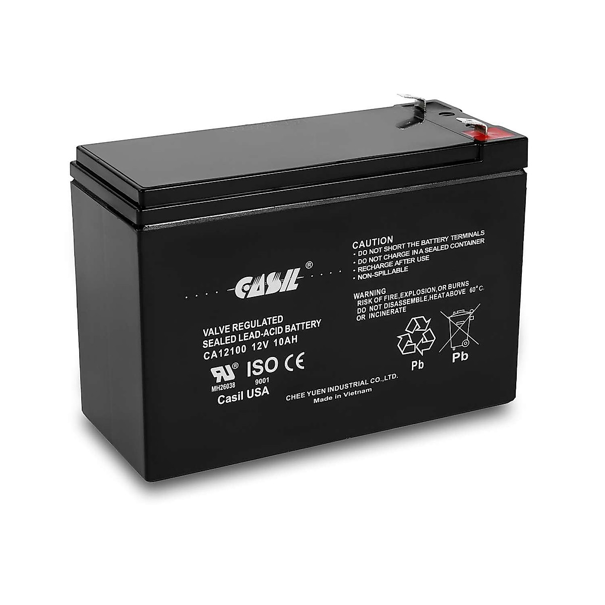 Casil 12V 10Ah Battery Sealed Lead Acid Rechargeable Battery SLA AGM Battery with F2 Terminals