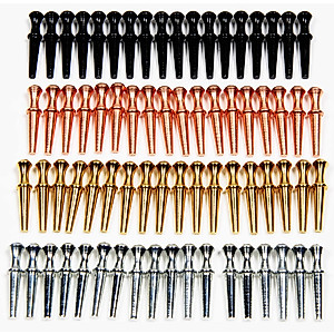 Cribbage Pegs Friends and Family Pack - Premium Metal Cribbage Pegs Set of 72 in Four Colors; 1? Tall; Fit 1/8 Holes, Red Velveteen Pouch, Bundled Items