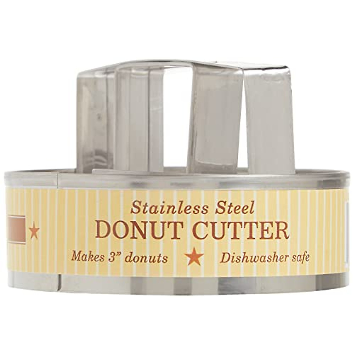 Mrs. Anderson’s Baking Donut Cutter with Handle, Stainless Steel, 3-Inches x 3-Inches