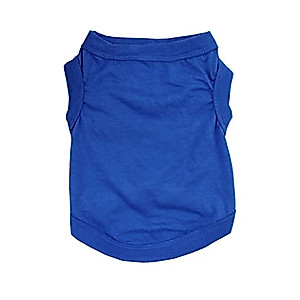 Alroman Dogs Shirts Vest Dark Blue Clothing for Dogs Cats S Dog Vacation Shirt Male Dog Clothing Puppy Summer Clothes Boy Cotton Summer Shirt Small Dog Cat Pet Clothes Vest T-Shirt Apparel