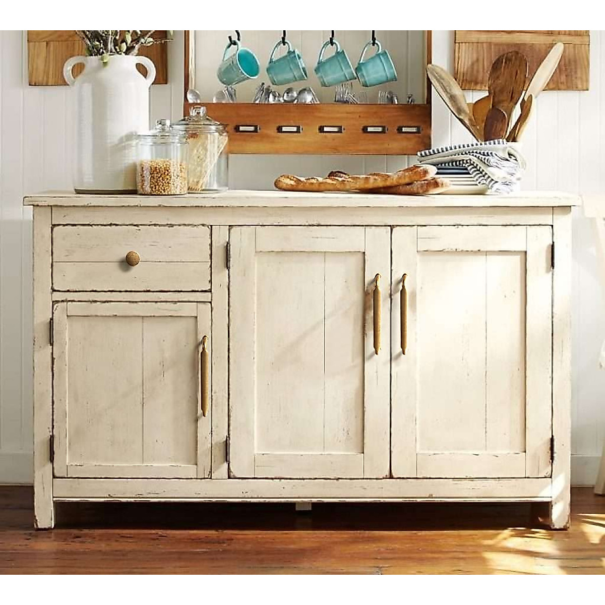 Goo-Ki Kitchen Cabinet Knobs Vintage Brass,6-Pack Zinc Alloy Drawer Knobs Dresser Pulls Single Hole,Antique Brass Drawer Furniture Knobs for Dresser Drawers 1011-GT-DAN