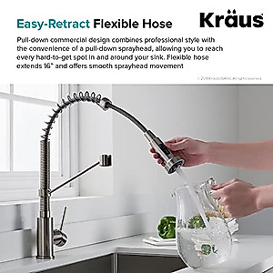 Kraus KHU103-33-1610-53SS Set with Standart PRO Stainless Steel Sink and Bolden Commercial Pull Faucet Kitchen Sink & Faucet Combo, 33 Inch