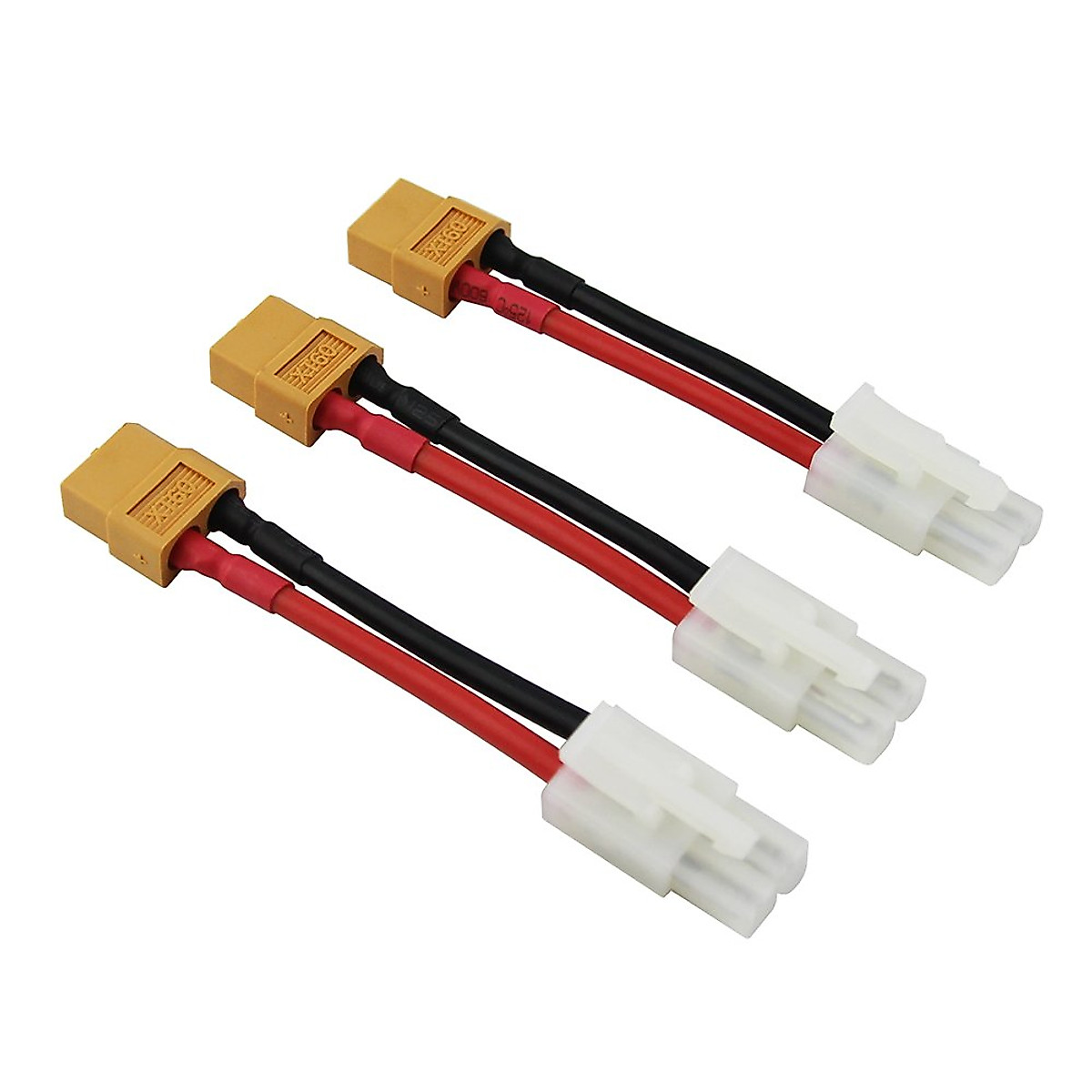 OliYin 3pcs compatible with Big Tamiya Male to Female XT60 Connector Adapter 14awg 1.96inch Wire for NiCd NiMH Dynamite Packs(pack of 3)