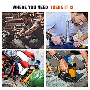 Magnetic Wristband with 15 Strong Magnets for Holding Screws, Nails, Drill Bits, Unique Cool Tool Christmas Birthday Gifts Gadgets for Men, DIY Handyman, Father/Dad, Husband, Boyfriend, Him, Women