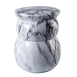 Knocbel Elephant/Owl-Shaped Ceramic Decorative Garden Stools, Indoor/Outdoor Side Table Plant Stand, 240lbs Weight Capacity (Marble Owl)