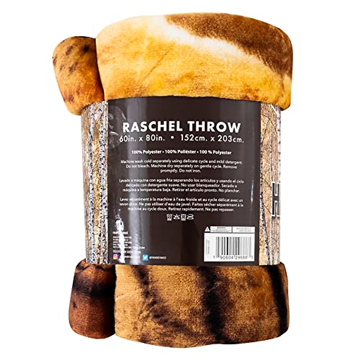 Northwest Savanna Tiger Oversized Raschel Throw Blanket, 60" x 80"