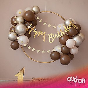 Oudlor 100pcs Brown Balloons 12 inch Brown Party Decoration Balloons Premium Thicker Helium Latex Balloon for Wedding Birthday Christmas Halloween Baby Shower With 2 Ribbons