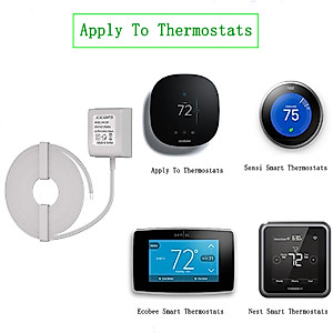 24V Doorbell Transformer 33FT Output Line for All Models of Ring Doorbells, Nest, Honeywell, Ecobee, Arlo, Wyze, Eufy （White），Reliable Power Supply for Smart Thermostats and Video Doorbells