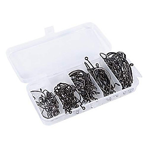 EVTSCAN 100PCS/Box Fishing Crank Hook High Carbon Steel Offset Lure Jig Worm Fishing Accessories Tools