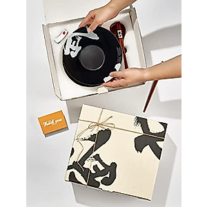 BICETTO Ceramic Japanese Ramen Bowl Set, 60oz Large Ramen Bowls with Chopsticks, Spoons and Chopstick Rests – Bowl for Ramen, Pho, Salad, Poke, Soup, Udon – Minimalist Design, Premium Quality, Black