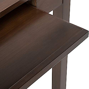 SIMPLIHOME Cosmopolitan SOLID WOOD Contemporary Modern 42 inch Wide Home Office Desk, Writing Table, Workstation, Study Table Furniture in Russet Brown