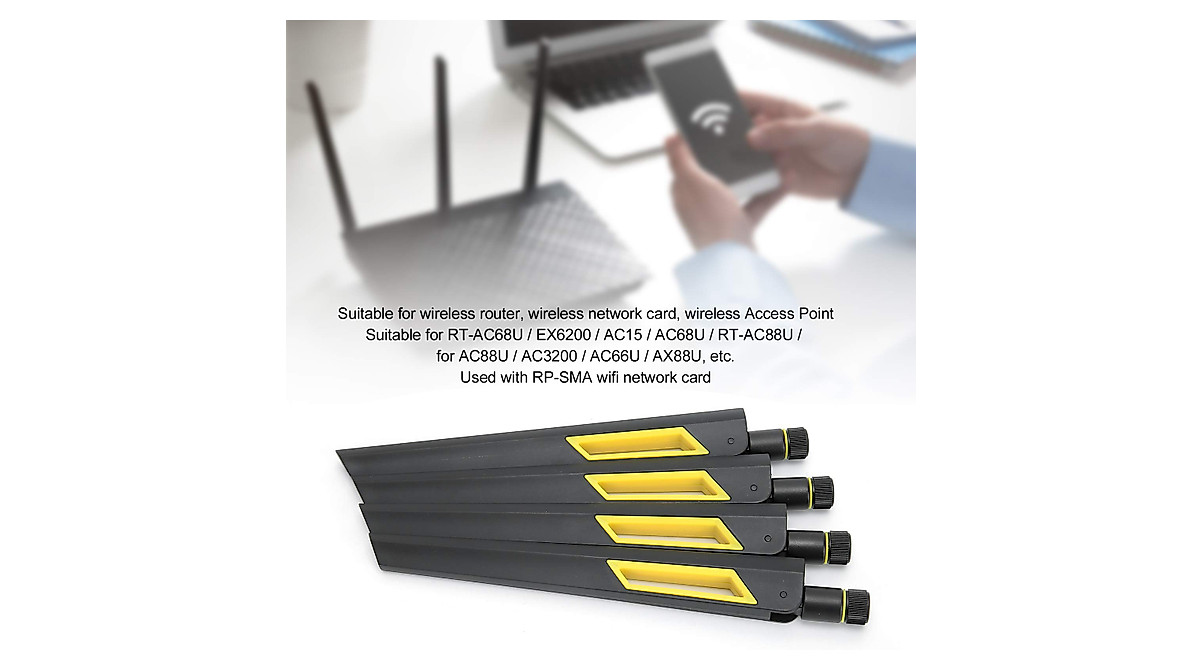PUSOKEI 4Pcs 10dB SMA Network Card Antenna
