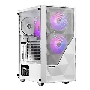 Raidmax Meshian X902 PC Case, Mid-Tower Gaming PC Case with Diamond Mesh Grill, Tempered Glass Side Panel, Pre-Installed Fans Computer Case, ARGB Light, USB 3.0, HD Audio, ATX Case, White