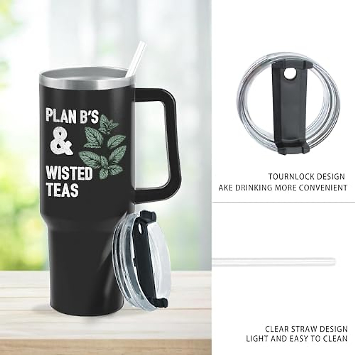40 oz Tumbler with Handle and Straw Plan B’S & Twisted Teas Tumbler with Lid and Straw Insulated Tumbler Stainless Steel Tumblers