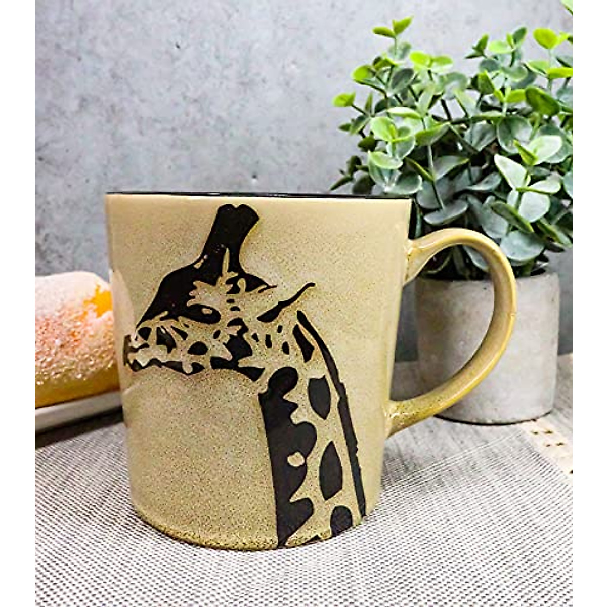 Ebros Ceramic Animal Totem Spirit Long Necked Giraffe Print Drinking Beverage Mug 16oz Drink Coffee Cup Safari Themed Glazed Earthenware Kitchen And Dining Accessory Decor For Giraffes And Wildlife