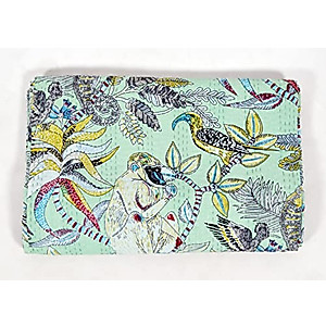 Twin Size Kantha Quilt, Indian Kantha Quilt, Cotton Blanket, Handmade Bedspread, Hand Block Print, 100% Cotton Bedspread Blanket Throw