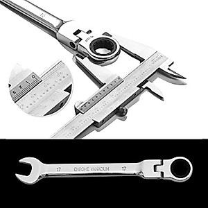 Yashong 12-Piece 8-19mm Metric Flex-Head Ratcheting Wrench Set, Professional Chrome Vanadium Steel Ratchet Wrenches, Combination Ended Spanner Kit with Portable Canvas Bag