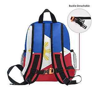 Hwasondy Philippines Flag School Bookbag, Durable Cute Multi Compartment Preschool Primary Backpack for Boys Girls