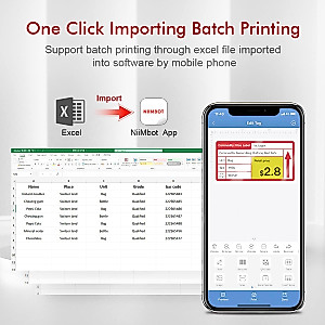 Smart Label Maker B21 with 230 Labels Bluetooth Thermal Price Barcode Label Printer Mailing Address Labels Machine Compatible with Android & iOS Applied to Organization Home Office Business (Red)