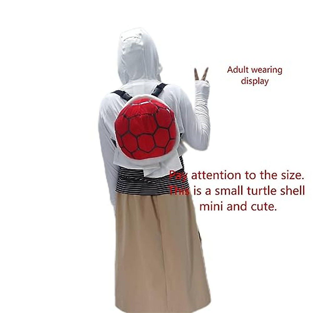 Cute Turtle Costume Backpack Tortoise Shell Bag for Christmas Gift Halloween Cosplay Costume Party (red) Medium