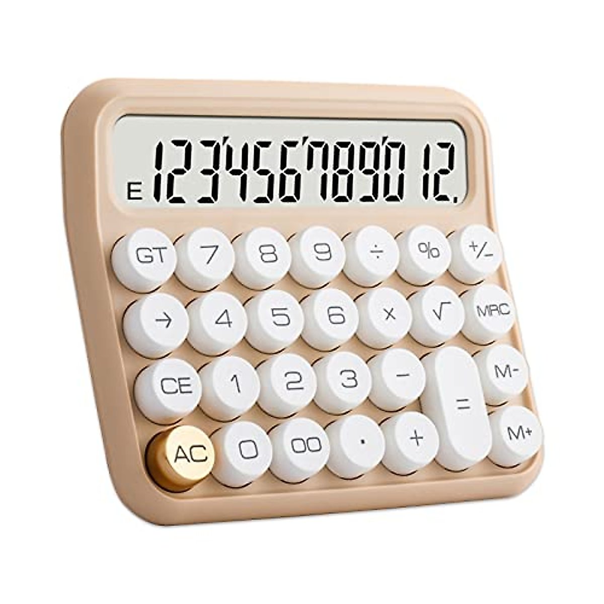 Calculators, Benkaim Desk Calculator,Basic Standard Calculator,12 Digit Large LCD Display Big Button Calculator for School, Home & Business Use(Beige)