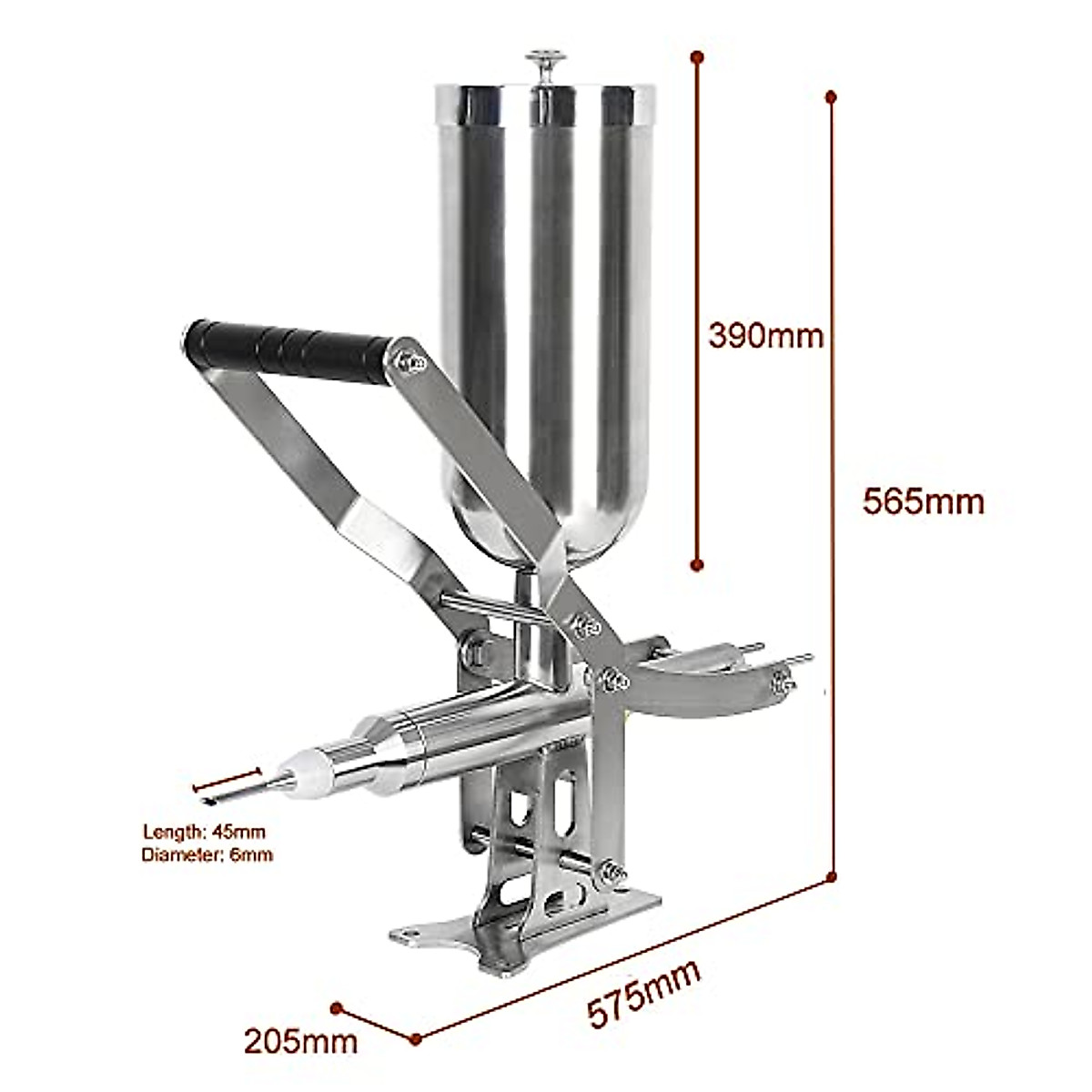4.5L Manual Jam Filling Machine, Vertical Stainless Steel Donuts Filler, Commercial Paste Liquid Churro Cream Fillers for Bakery, CE/FCC/CCC/PSE