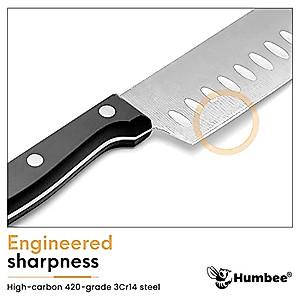 Humbee, 7.5-Inch Santoku Knife Stainless Steel Ultra Sharp Japanese Chef Knife Comfortable Grip Kitchen Knife