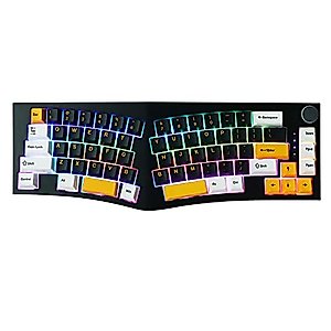 EPOMAKER Feker Alice Layout Gasket 68-Key Hot Swappable Bluetooth/2.4Ghz/ Type-C Wired/Wireless Gaming Keyboard, with 8000mAh Battery, NKRO, RGB Backlight, Dye-sub PBT Keycaps, for Win/Mac (Black)