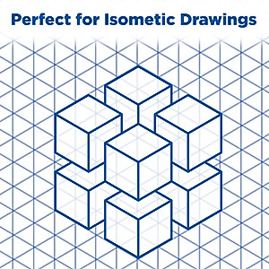 ALVIN Isometric Paper Pad 30 Sheets of 8.5" x 11" Model 1242-1 Drafting and Graph Paper Suitable for Pencil and Ink Laser Copier and Inkjet Printer Compatible 20 pound Acid-Free - 30 Sheet Pad 8.5 x 11 inches