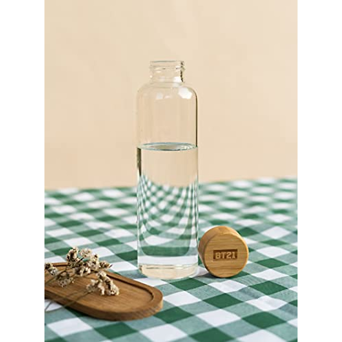 Grupo Erik BT21 Official Merchandise Koya Glass Water Bottle - 500ml / 17oz - Glass Bottle - Hot&Cold Water Bottle - Water Bottle 500ml - BT21 Merchandise - BT21 Koya - Kawaii Water Bottle