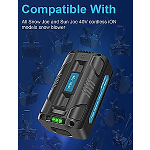 6.0Ah Replacement for Snow Joe 40V Battery IBAT40XR Battery Compatible with Snow Joe Battery 40V Snow Blower