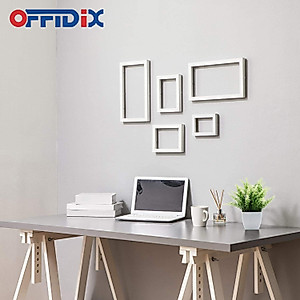 OFFIDIX Plastic Fake Green Plant, Faux House Plants Desk Plant Artificial Plants with White Square Vase for Farmhouse,Home,Garden,Office,Patio,Wedding and Indoor Outdoor Decoration 1pc