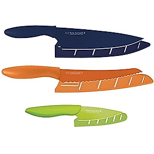 Kai Pure Komachi 2 3pc Essential Knife Set - 8" Cook's, 8" Bread & 3.5" Paring