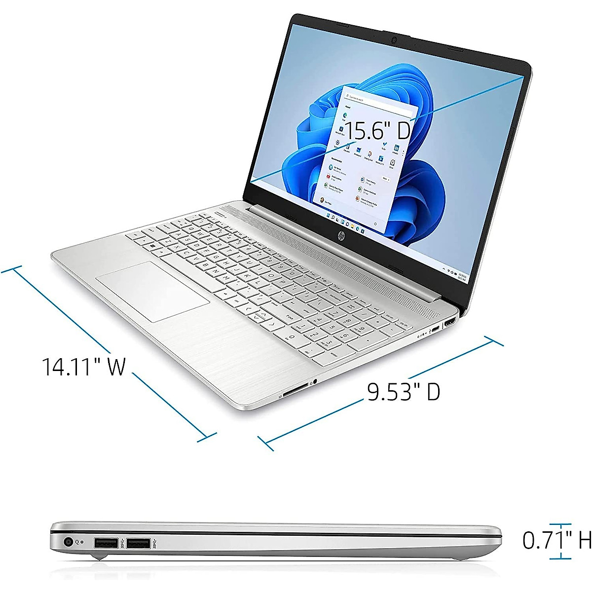 HP 2022 Notebook Laptop, 15.6" HD Touchscreen Display, Intel Core i5-1135G7, 32GB DDR4 RAM, 2TB PCIe SSD, Wi-Fi 5, Webcam, Bluetooth, HDMI, Windows 11 Home, Silver, TGC Accessories