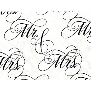 Newlyweds Mr. & Mrs. Wedding Gift Wrapping Paper Roll - 24" x 15'