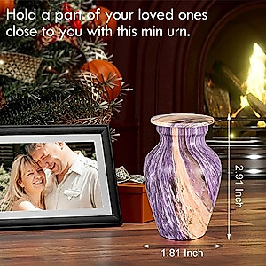 Dletay Mini Urn for Human Ashes 2.9 Inch Small Keepsake Urns Aluminum Mini Cremation Urn Memorial Small Urns for Human Ashes Miniature Funeral Urns