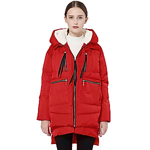 Orolay Women's Thickened Down Jacket Red Small