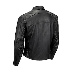 Noru Men's Maruchi Armored Cowhide Leather Sport Riding Jacket with Removable Quilted Vest Liner