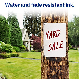 Avery Marks A Lot Permanent Markers, Large Desk-Style Size, Chisel Tip, Water and Wear Resistant, 12 Red Markers (08887)