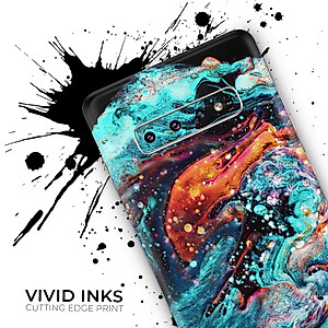 DesignSkinz Liquid Abstract Paint V21 Protective Vinyl Decal Wrap Skin Cover Compatible with The Samsung Galaxy S20 (Screen Trim & Back Glass Skin)