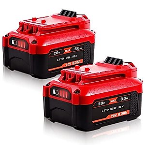TenHutt 【Upgrade】 2Pack 20V 6.0Ah Replacement Battery for Craftsman V20 Lithium Ion Battery for CMCB205 CMCB204 CMCB206 CMCB202 CMCB201 20V Cordless Power Tools Craftsman 20V Battery