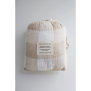 Marlowe & Co Cotton Muslin Crib Sheet, 100% Cotton Muslin Baby Crib Sheets for Standard Size Crib Mattress 28" x 52", Soft and Breathable Neutral Fitted Crib Sheet for Baby Boy and Girl (Gingham)