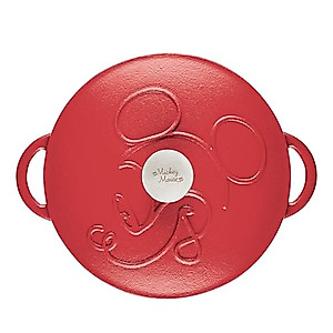 Farberware Disney Bon Voyage Pre-Seasoned Cast Iron Dutch Oven/Casserole Pan with Lid, Suitable for All Stovetops, Including Induction, 4.75 Quart, Red